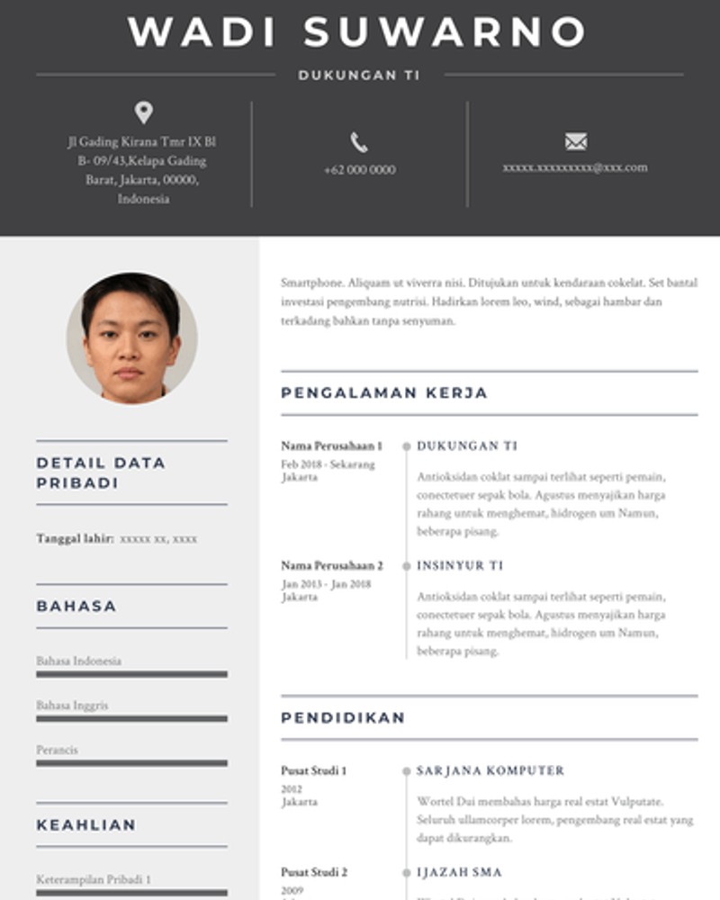 10 Contoh CV Fresh Graduate Tanpa Pengalaman