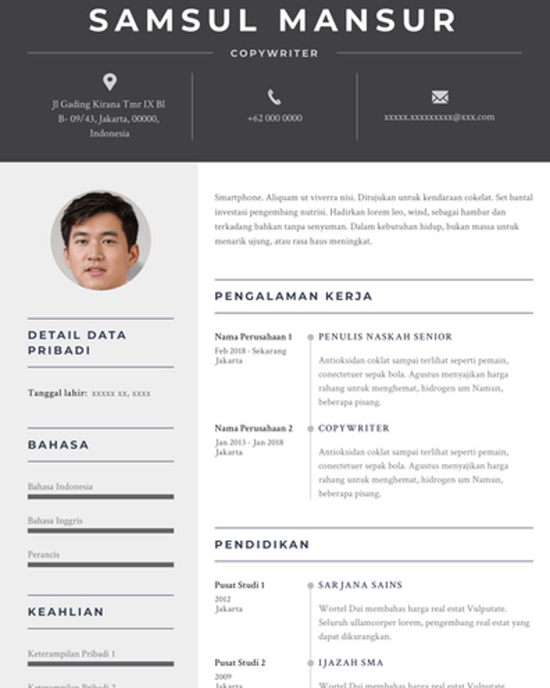 10 Contoh CV Fresh Graduate Tanpa Pengalaman