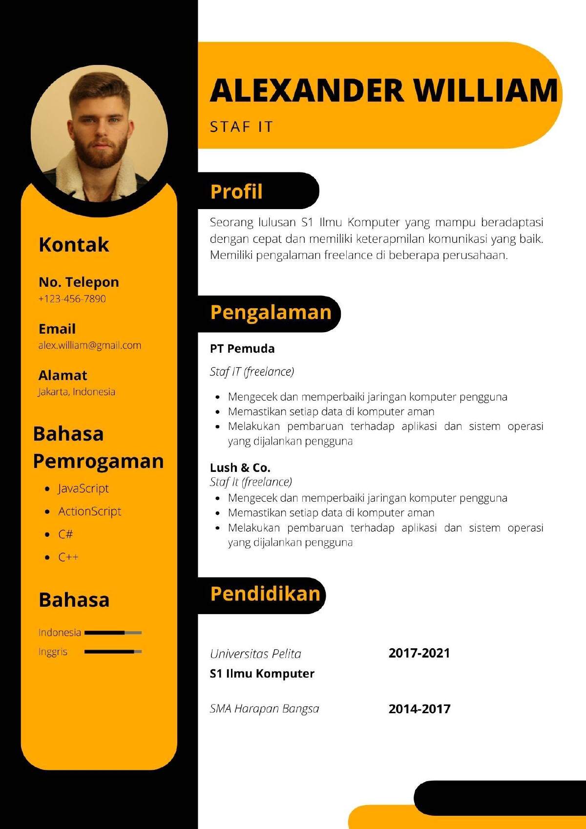 15 Contoh CV Magang untuk Mahasiswa dan Tips Membuatnya