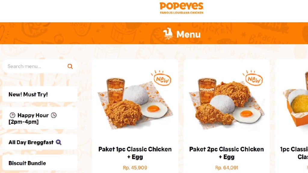 Daftar Popeyes Menu Indonesia Terlengkap dan Terbaru. Wajib Tahu!